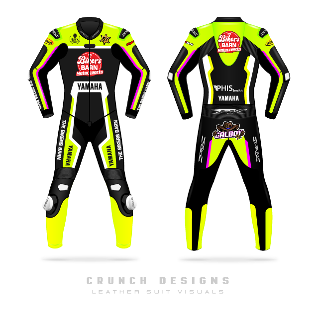 Race Motorcycle Leather Suit Designs by Crunch Designs